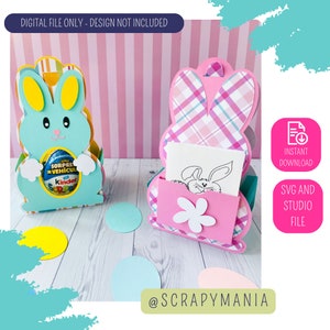 Easter Bunny-shaped Box Template With Crayons and Chocolate Egg Holder ...