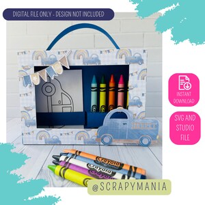 Coloring Box Template, Suitcase With Crayons Holder, Crayons Gift Cut ...