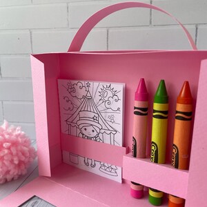 Coloring Box Template Suitcase With Crayons Holder (Instant Download ...