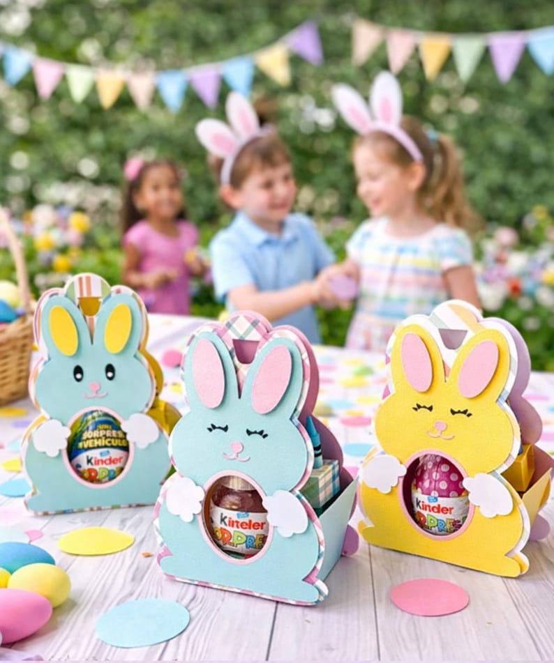 Easter Bunny Box Template, Crayon and Egg Holder SVG & Studio File ...