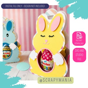 Easter Bunny-shaped Box Template With Crayons and Chocolate Egg Holder ...