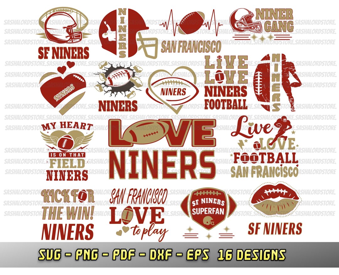 San Francisco Svg Bundle, Niners Game Day Clipart, 16 Fan Designs ...