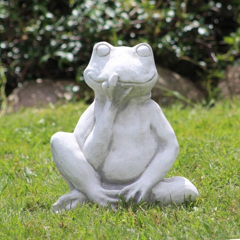 Laughing Toad Statue Concrete Toad Figurine Funny Frog - Etsy