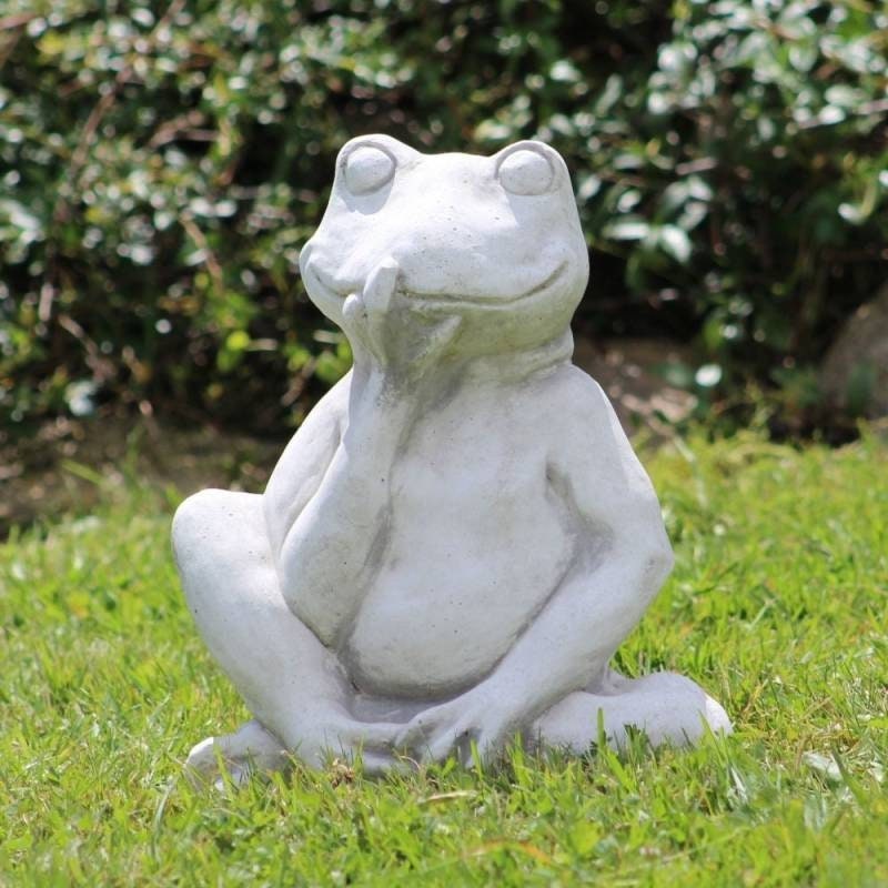Laughing Toad Statue Concrete Toad Figurine Funny Frog - Etsy