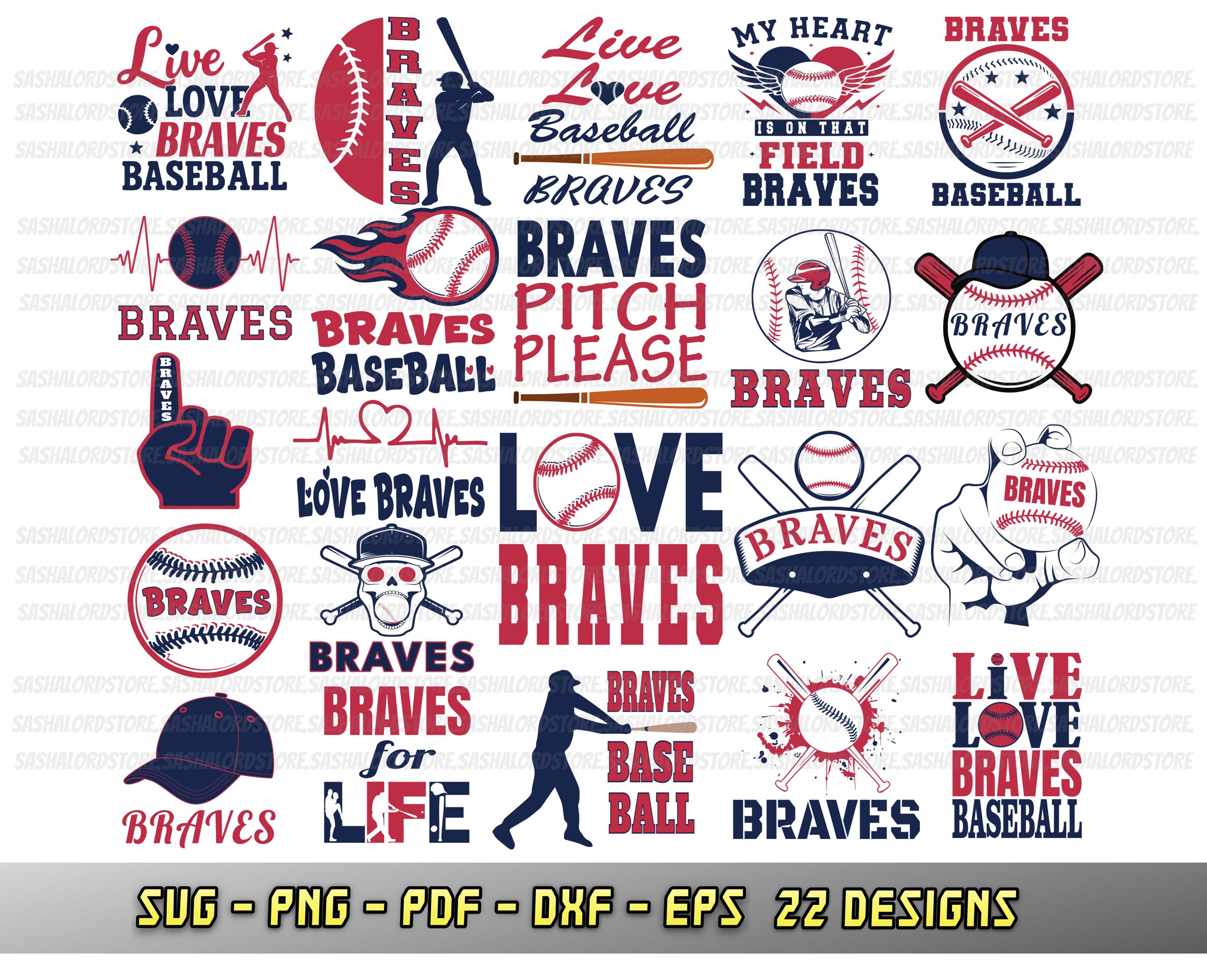Braves Bundle, 22 Baseball Fan Designs, SVG Cricut Files, Go Braves ...
