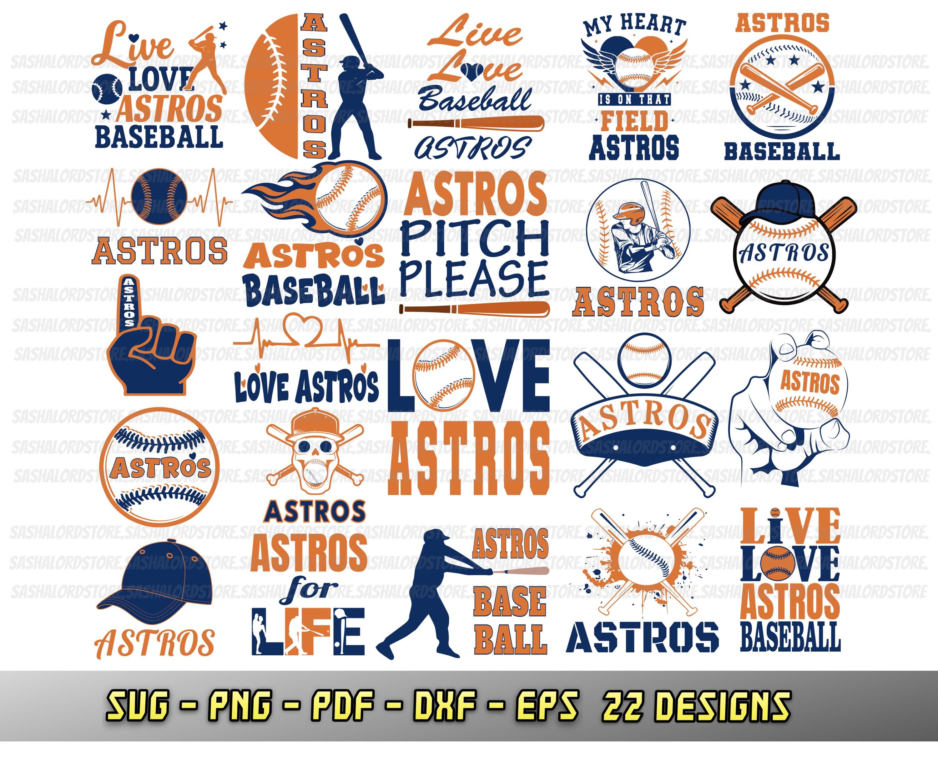 Astros Bundle, 22 Baseball Fan Designs, SVG Cricut Files, Go Astros ...