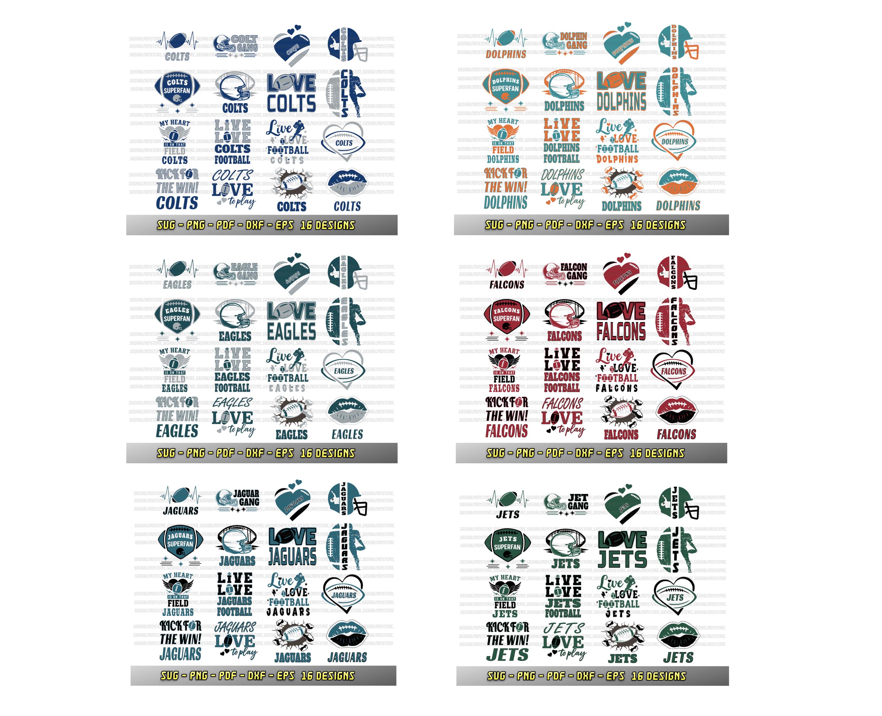 Big Football Pack, Football Team SVG, 512 Fan Designs, Sports Svg ...