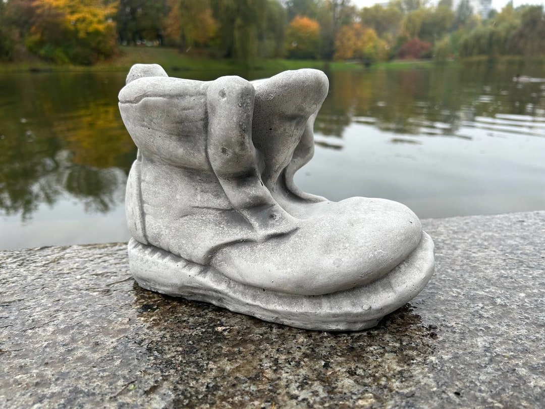 Old Boot Planter Boot Stone Statue Shoe Garden Vase - Etsy