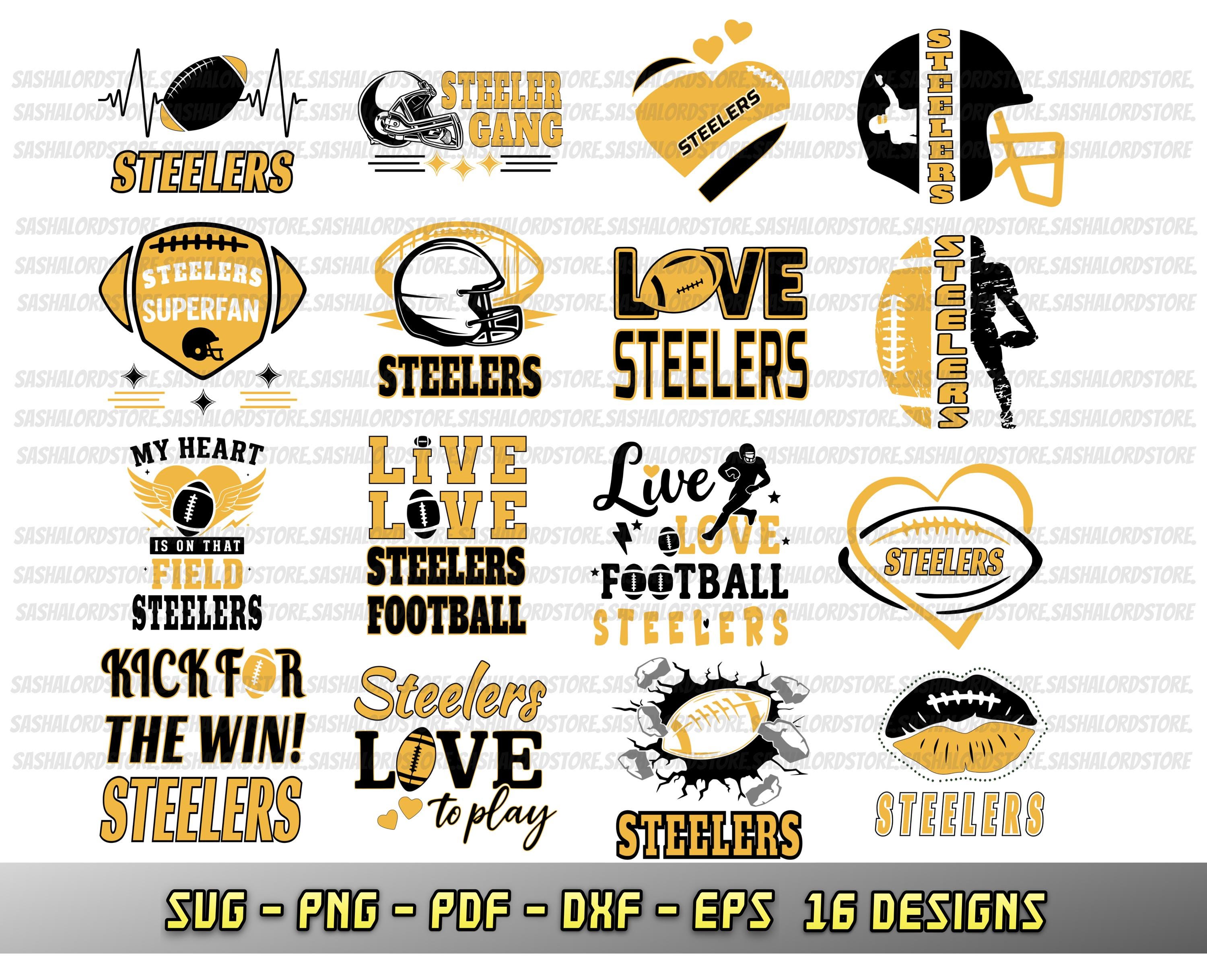 Steelers Football Bundle, 16 Fan Designs, SVG Cricut Files, Vector ...