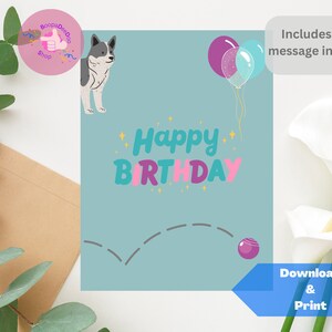 Happy Birthday Card Birthday Card Dog Lover Birthday Card Dogs Instant ...