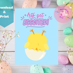 Printable Easter Card, Happy Easter Card With Chicks, Cute Easter Card ...