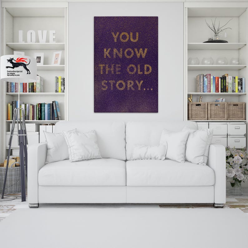 Enigmatic Typography Canvas, Cosmic Quote Art, Stippled Text Fine Art ...