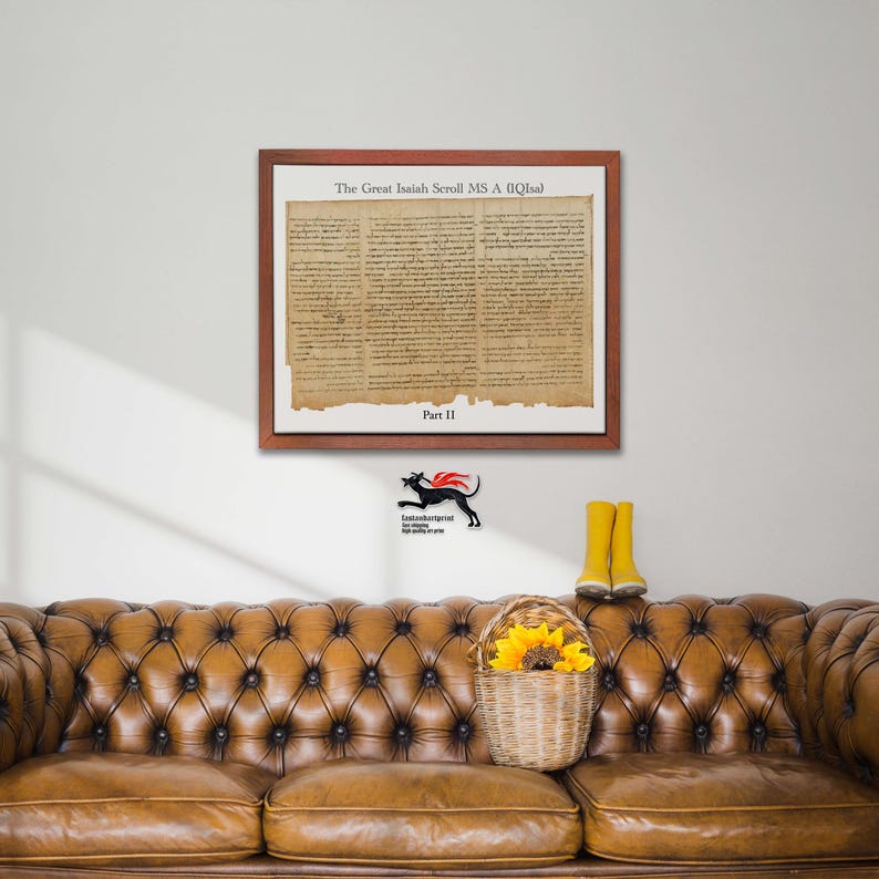 Framed Isaiah Scroll Art Print: 1st Century BCE Manuscript Leaf - Etsy ...