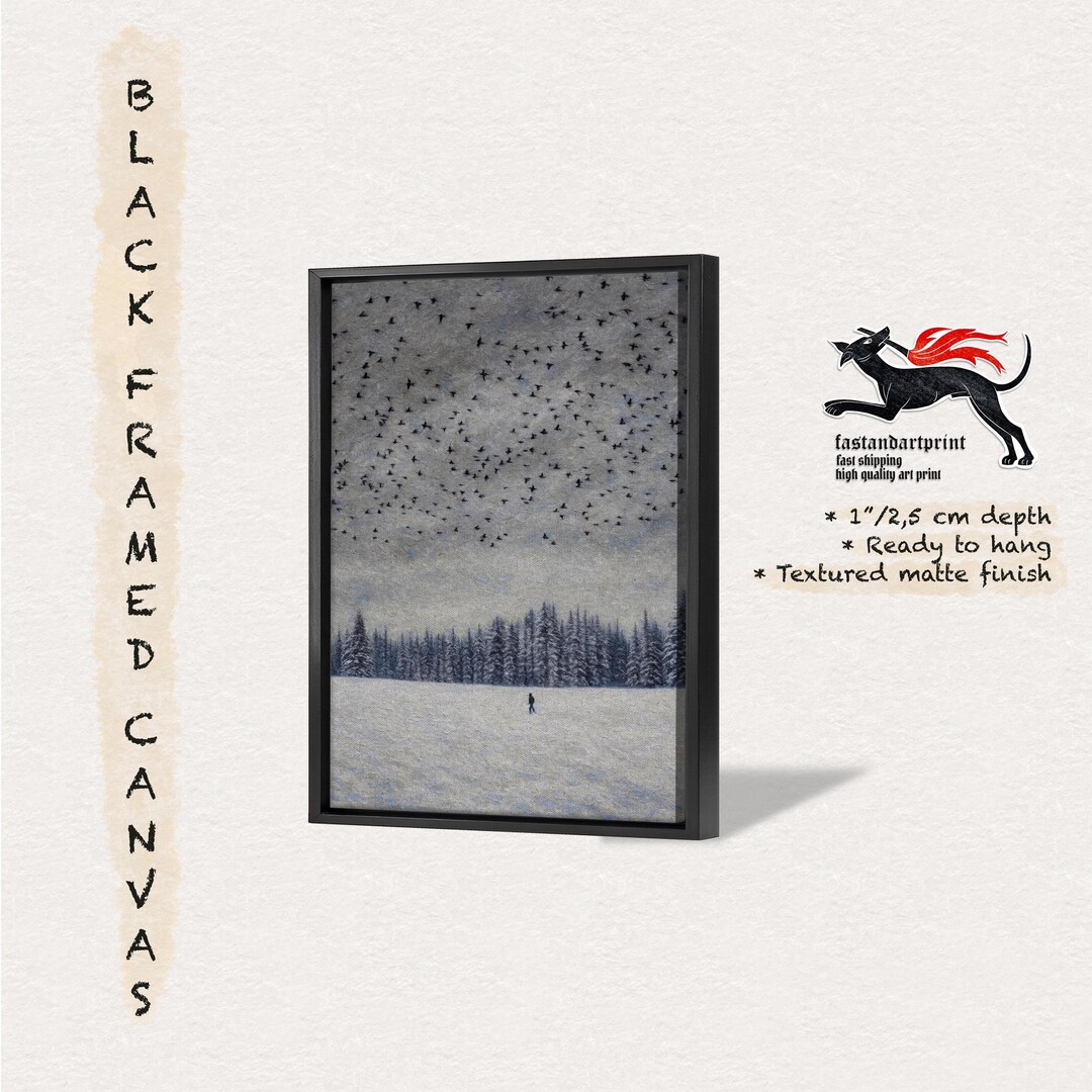 The Great Migration: Atmospheric Moody Nature Print | Textured Flock of ...