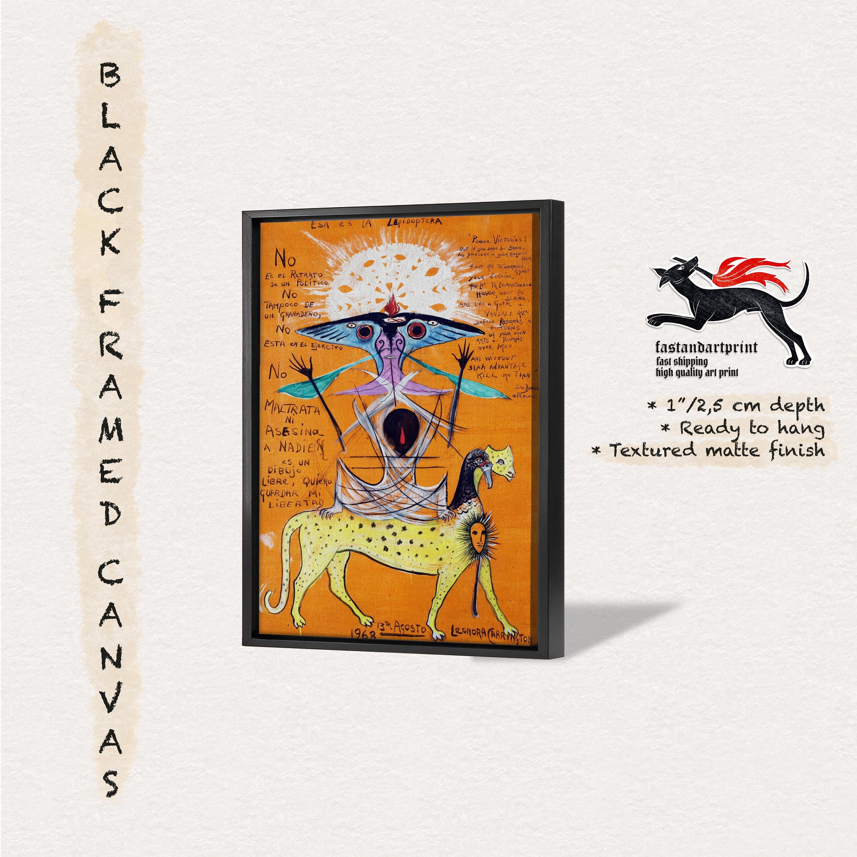 Framed Leonora Carrington Surrealist Poster Print: Lepidoptera, Myth ...