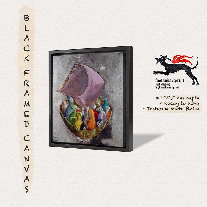 Leonora Carrington Surrealist Art Print: En El Barco, Framed Canvas - Etsy