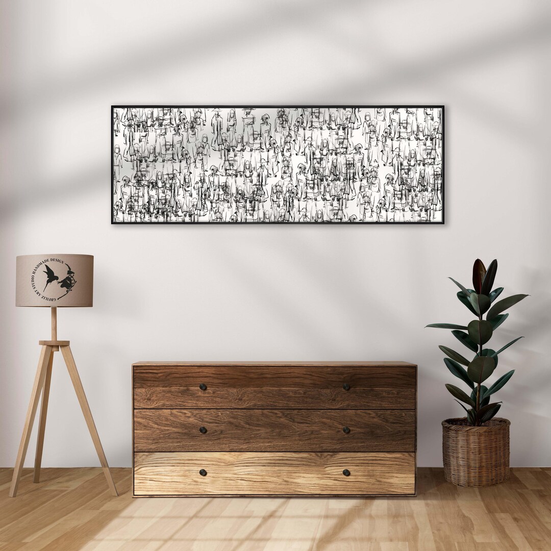 Unframed, Figure Art Print, Figure Line Art, Large Modern Minimalist ...