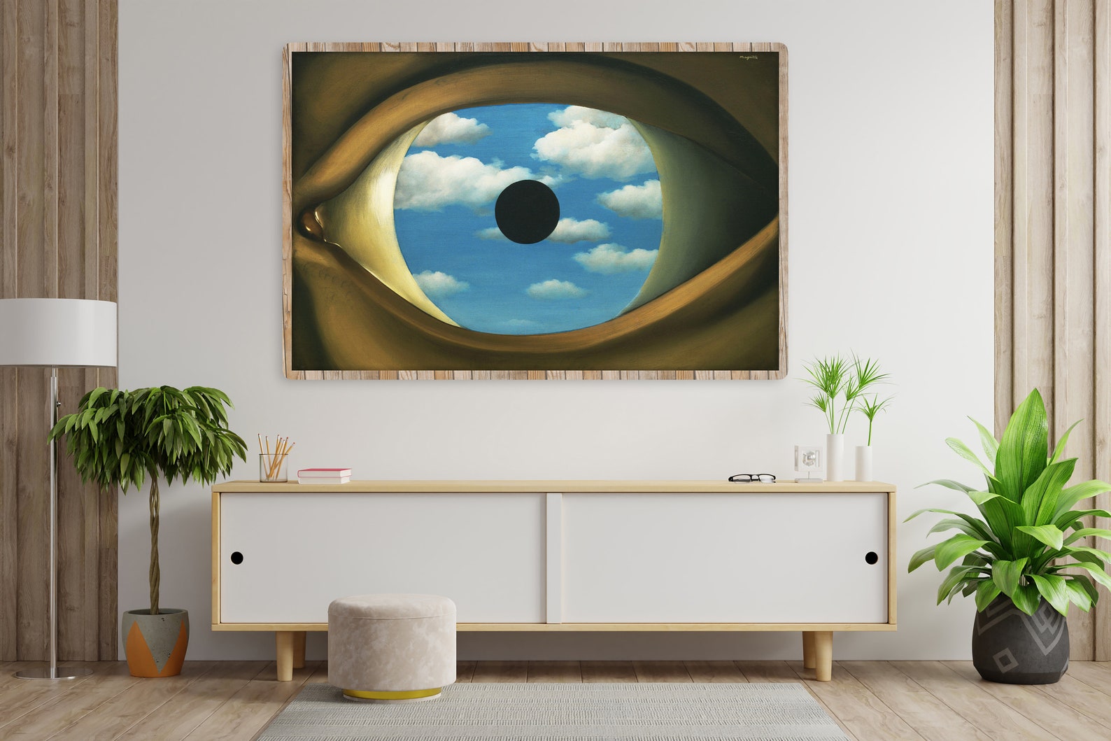 Impressão artística 'O Espelho Falso' de René Magritte: Arte de parede ...