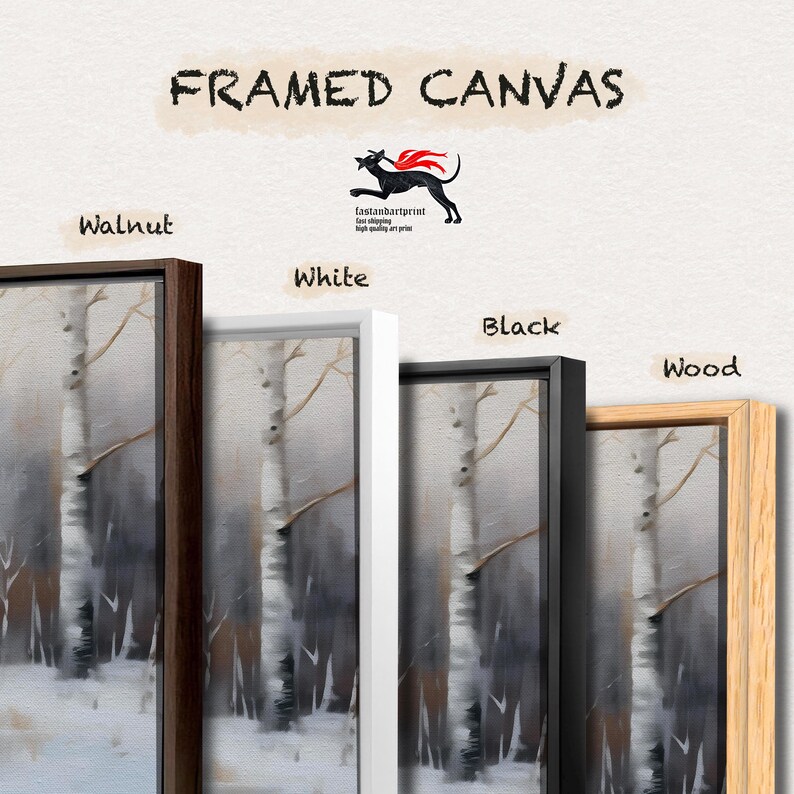 Framed Winter Forest Landscape Art: Snowy Wall Decor - Etsy