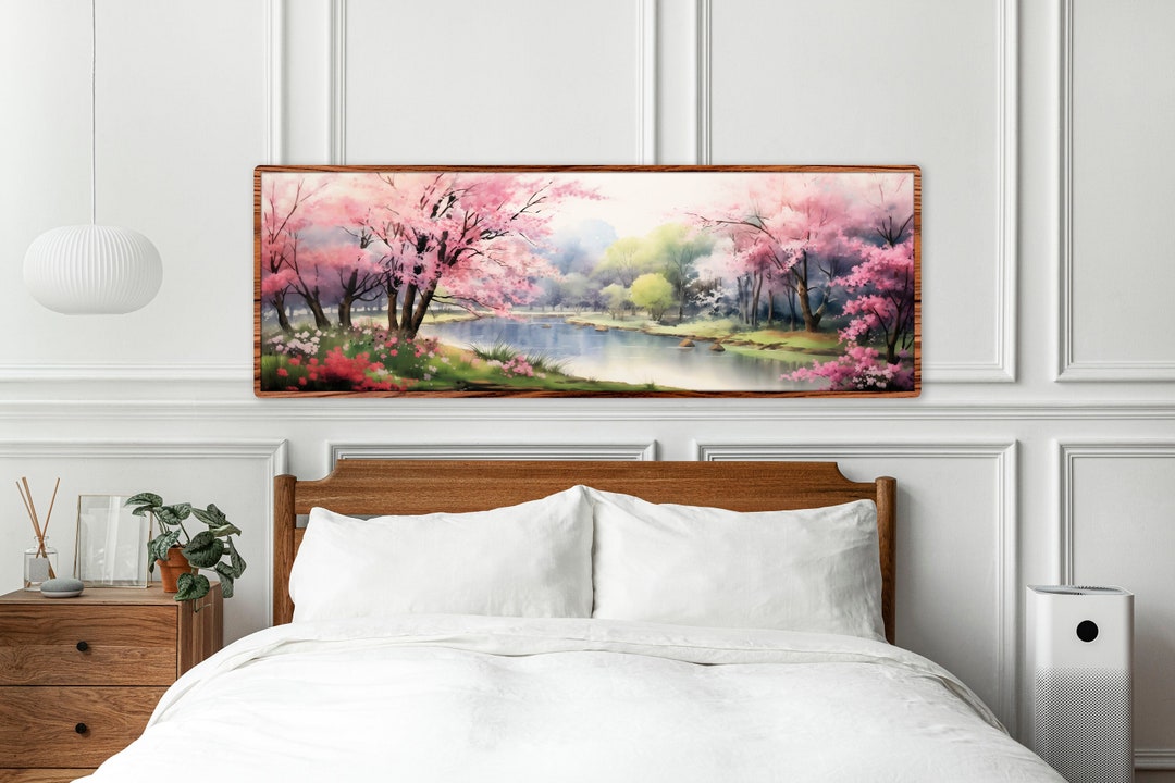 Sakura Garden Watercolor Art Print: Japanese Spring Landscape - Etsy