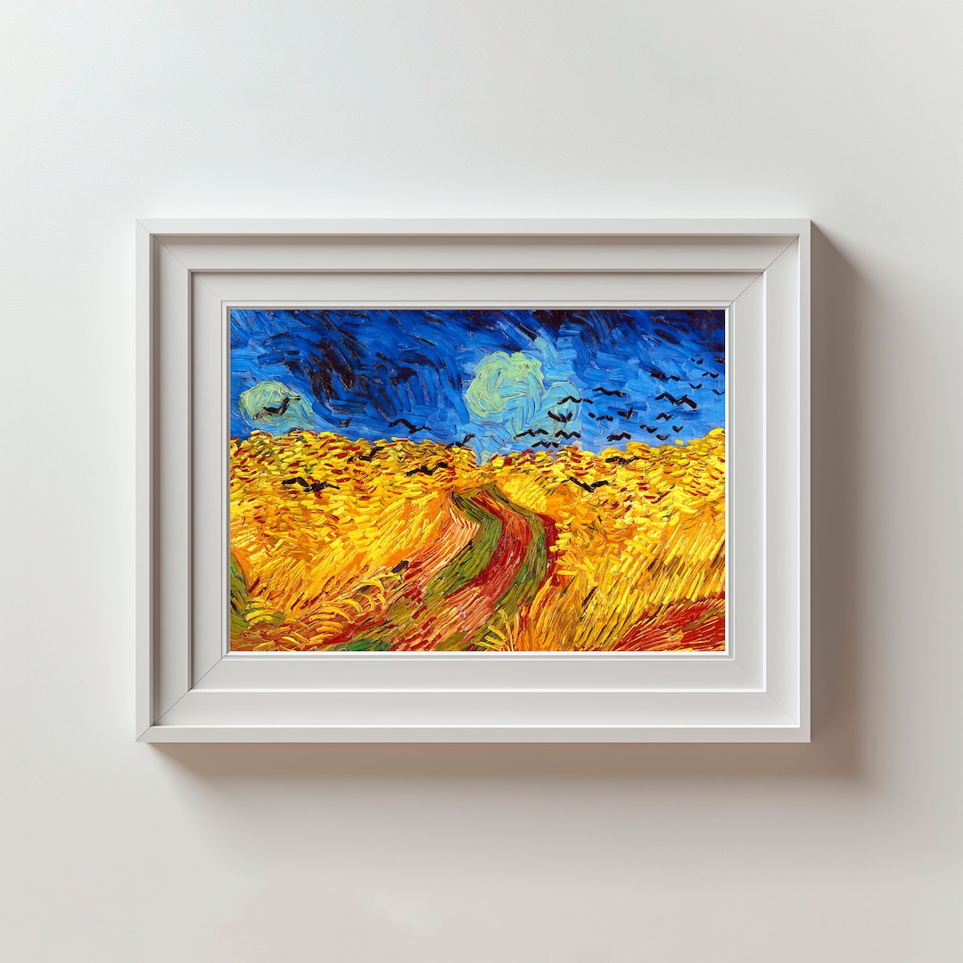 Vincent Van Gogh crows Over Wheat Field 1890. Art Reproduction ...