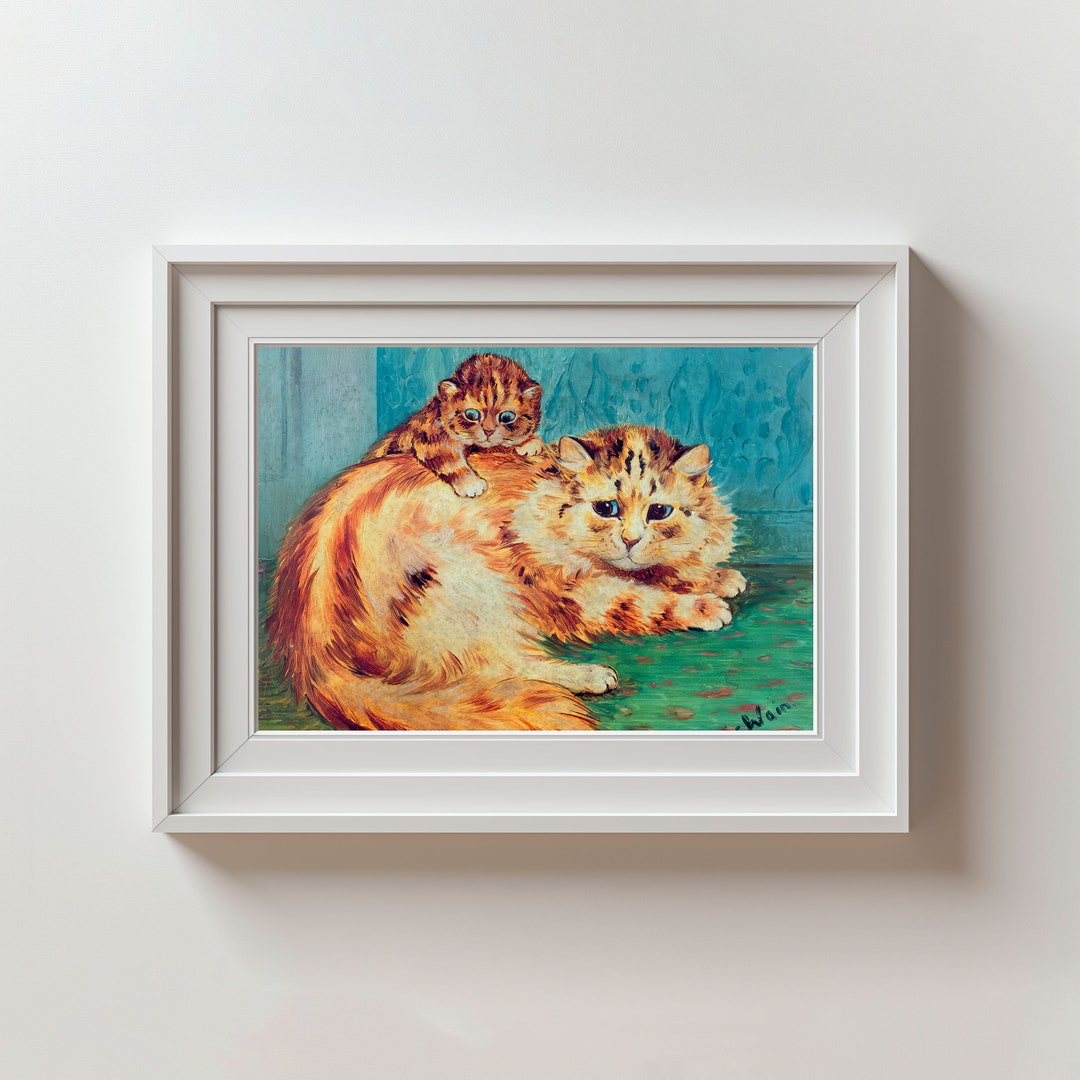 Louis Wain cheeky Mouse Cat Paintings Tabby Cat Kids Wall Decor Cat ...
