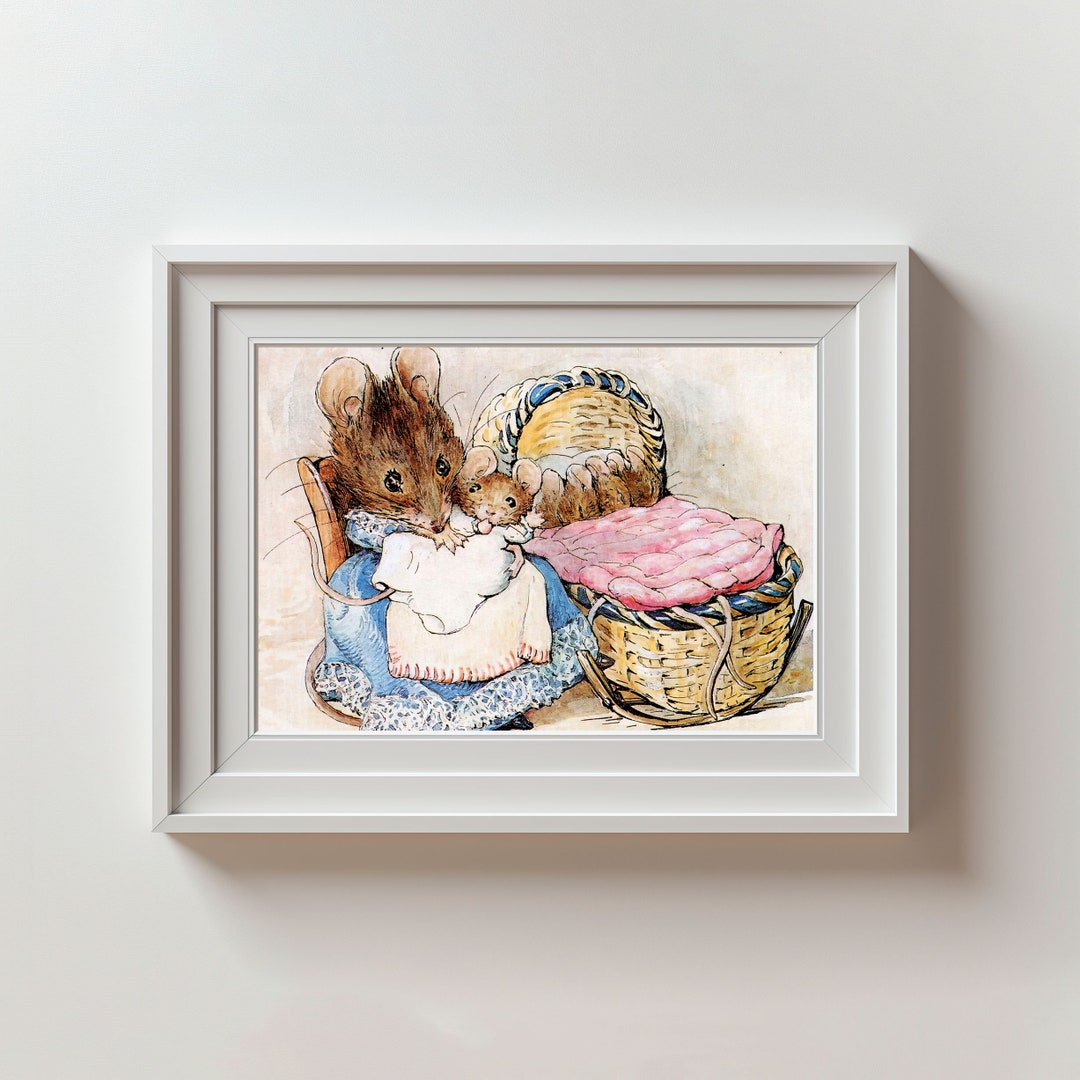 Helen Beatrix Potter Watercolor Giclee mother Mouse 1890s. Animal ...