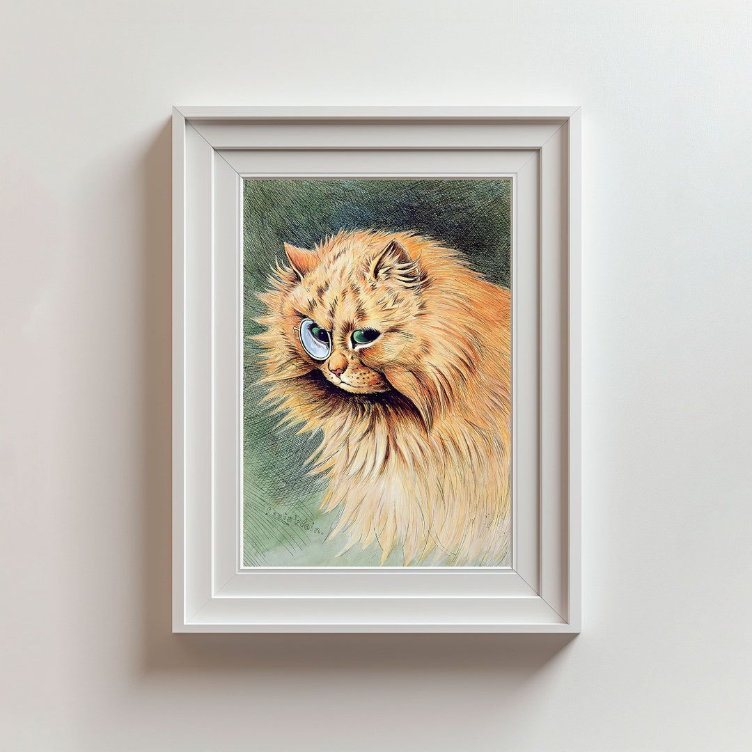 Louis Wain the Monocle Pet Portrait Cute Pet Kids Wall Decor Animal ...