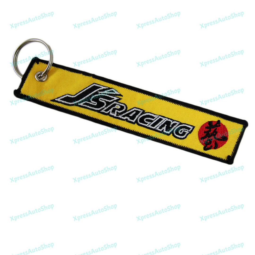 Double Sided Embroidered Key Tag Jdm J's Racing Keychain Cell Holders ...