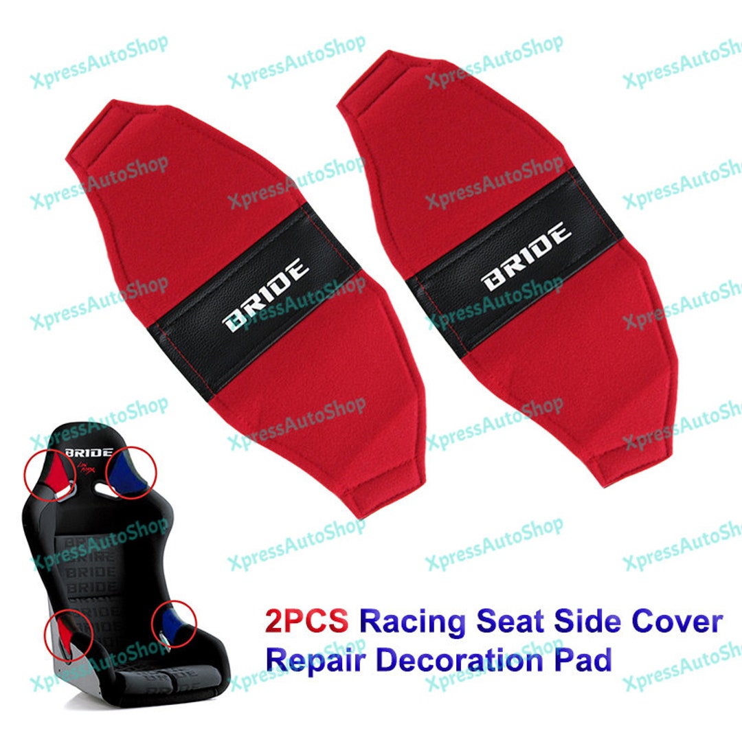 X2 JDM BRIDE Racing Seat Red PVC Side Cover Repair Decoration Pad Seat ...
