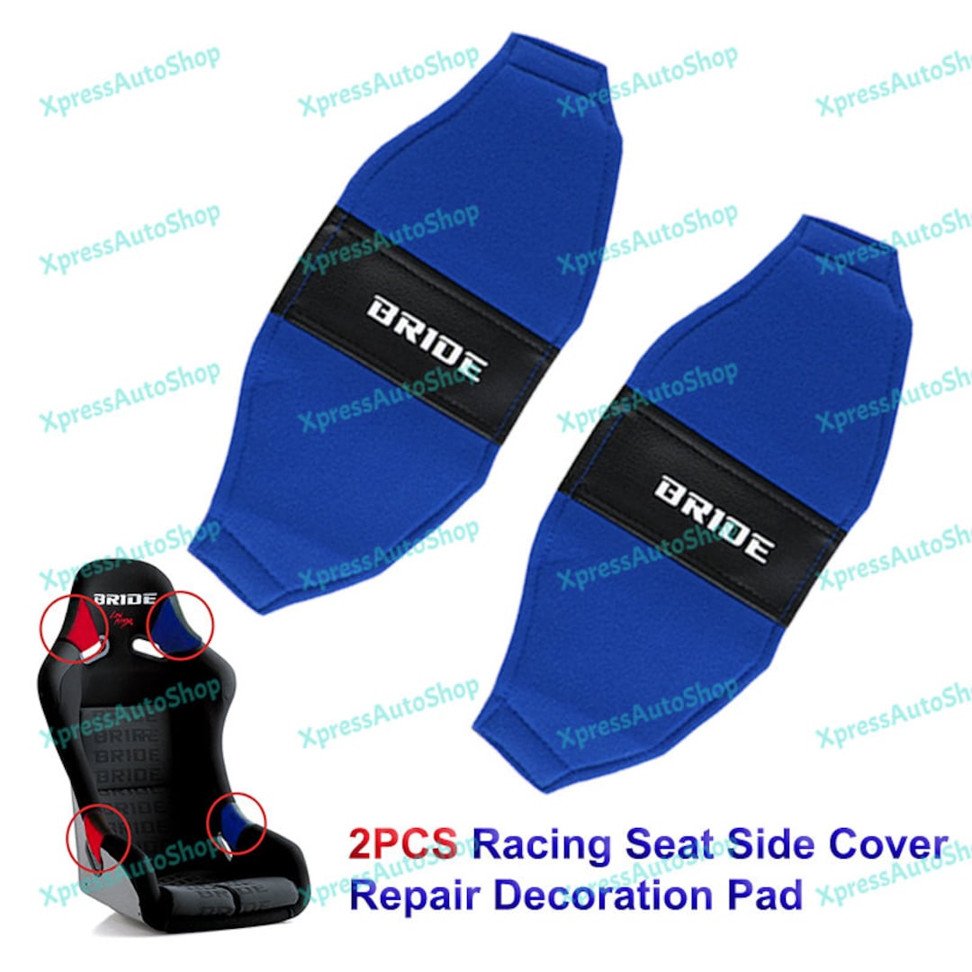 X2 JDM BRIDE Racing Seat Blue PVC Side Cover Repair Decoration Pad Seat ...