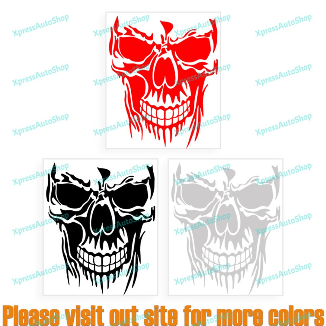 Evil Skull Sticker Scary Skeleton Decal Car Truck Window Vinyl Skulls ...
