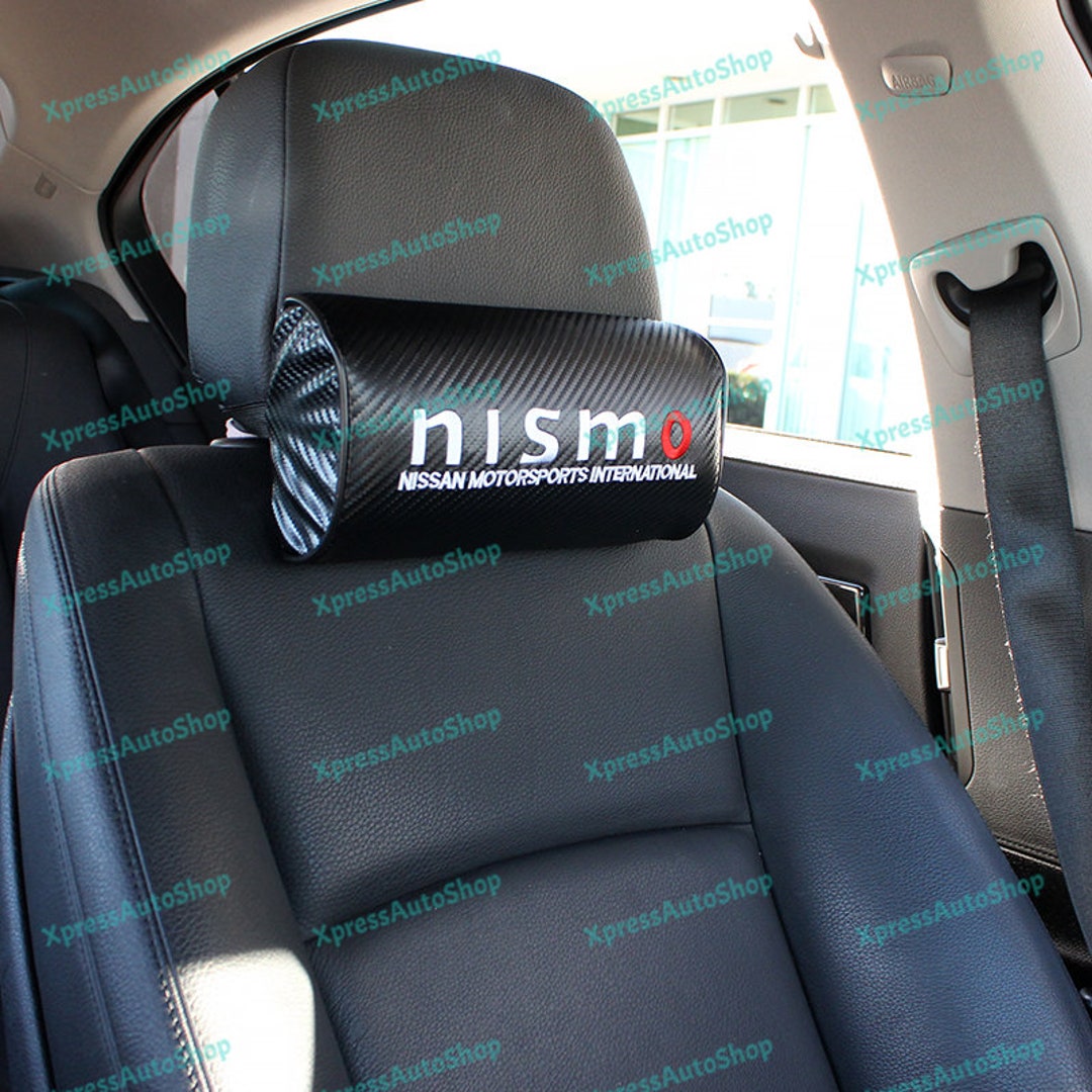 Carbon Fiber Look Embroidery Car Seat Necknismorest Pillow Cushion X2 ...