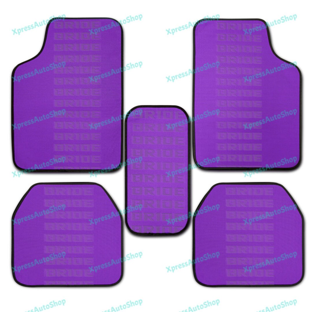 Universal 5PCS JDM Bride Purple Hybrid Racing Fabric Floor Mats ...