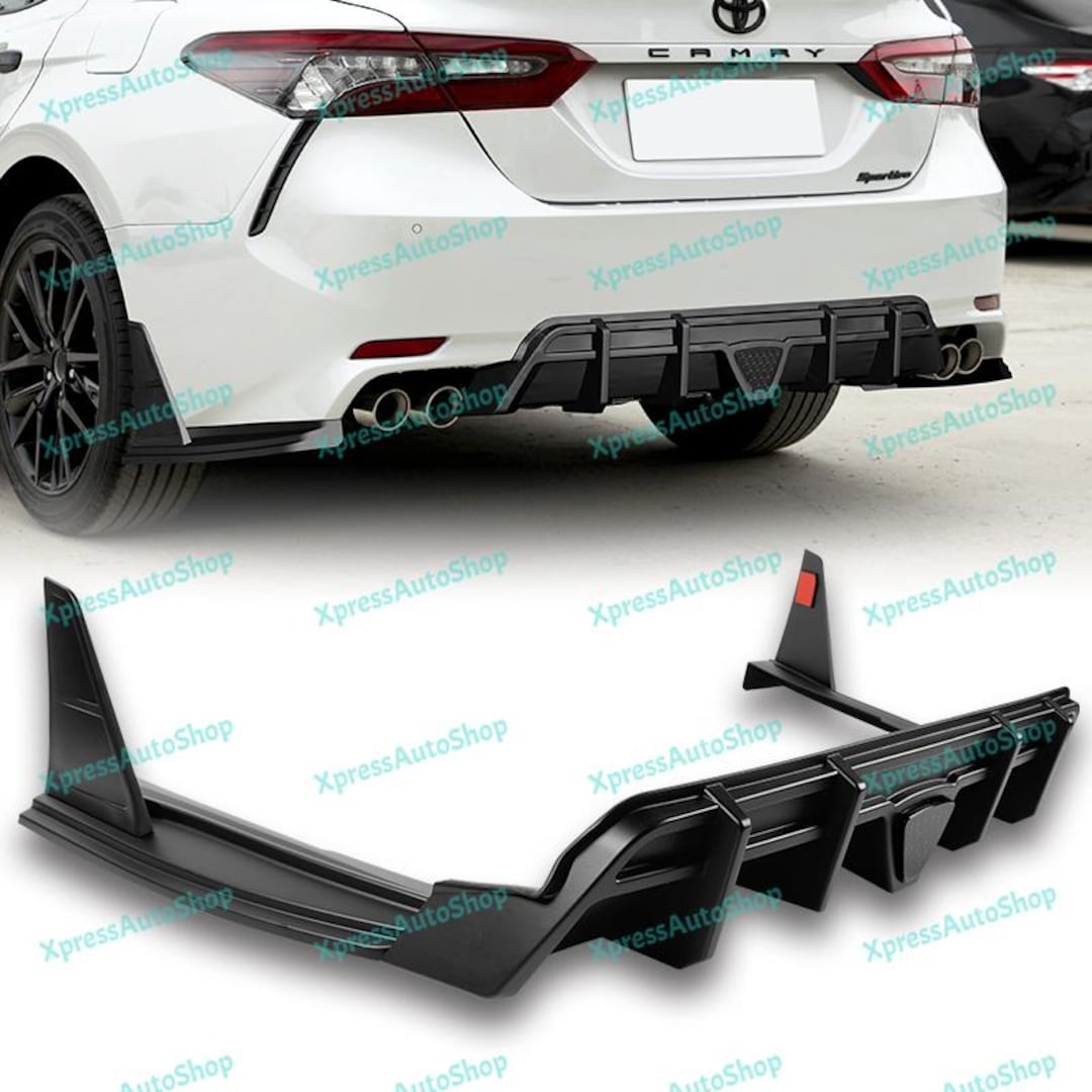 Rear Bumper Diffuser Spoiler Lip With Smoke Lens LED Light for 2018 ...