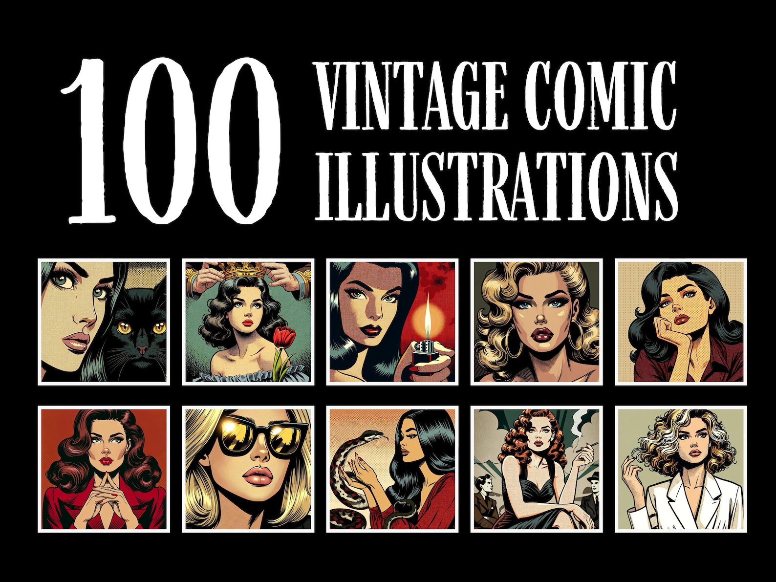 Retro Comic Vintage Illustration Wall Art Retro Poster Comic Art ...
