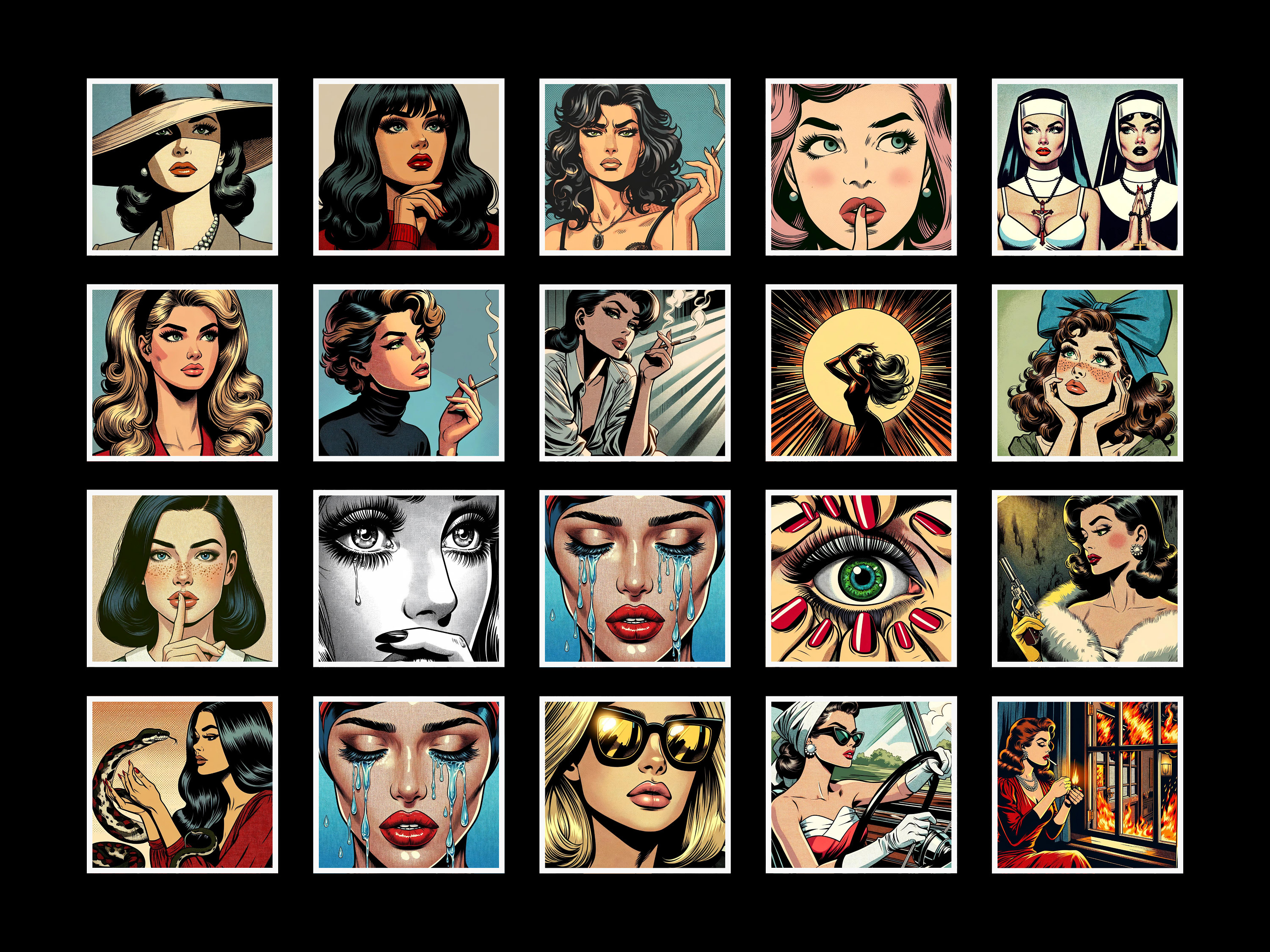 Retro Comic Vintage Illustration Wall Art Retro Poster Comic Art ...