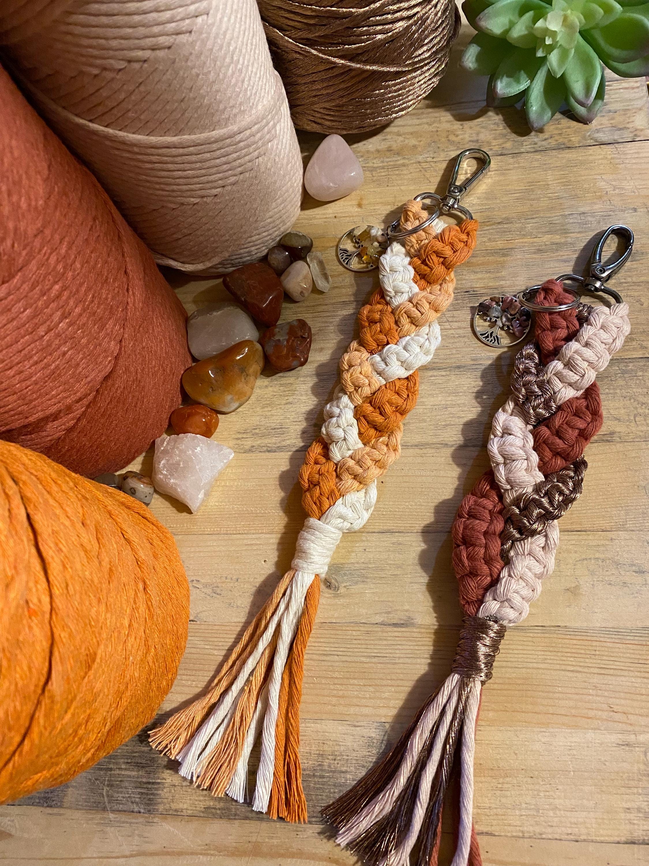 Macrame Key Chain With Tree of Life Charm - Etsy