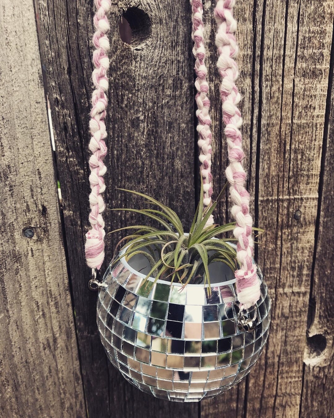 Macrame 4” Disco-ball Plant Hanger - Etsy
