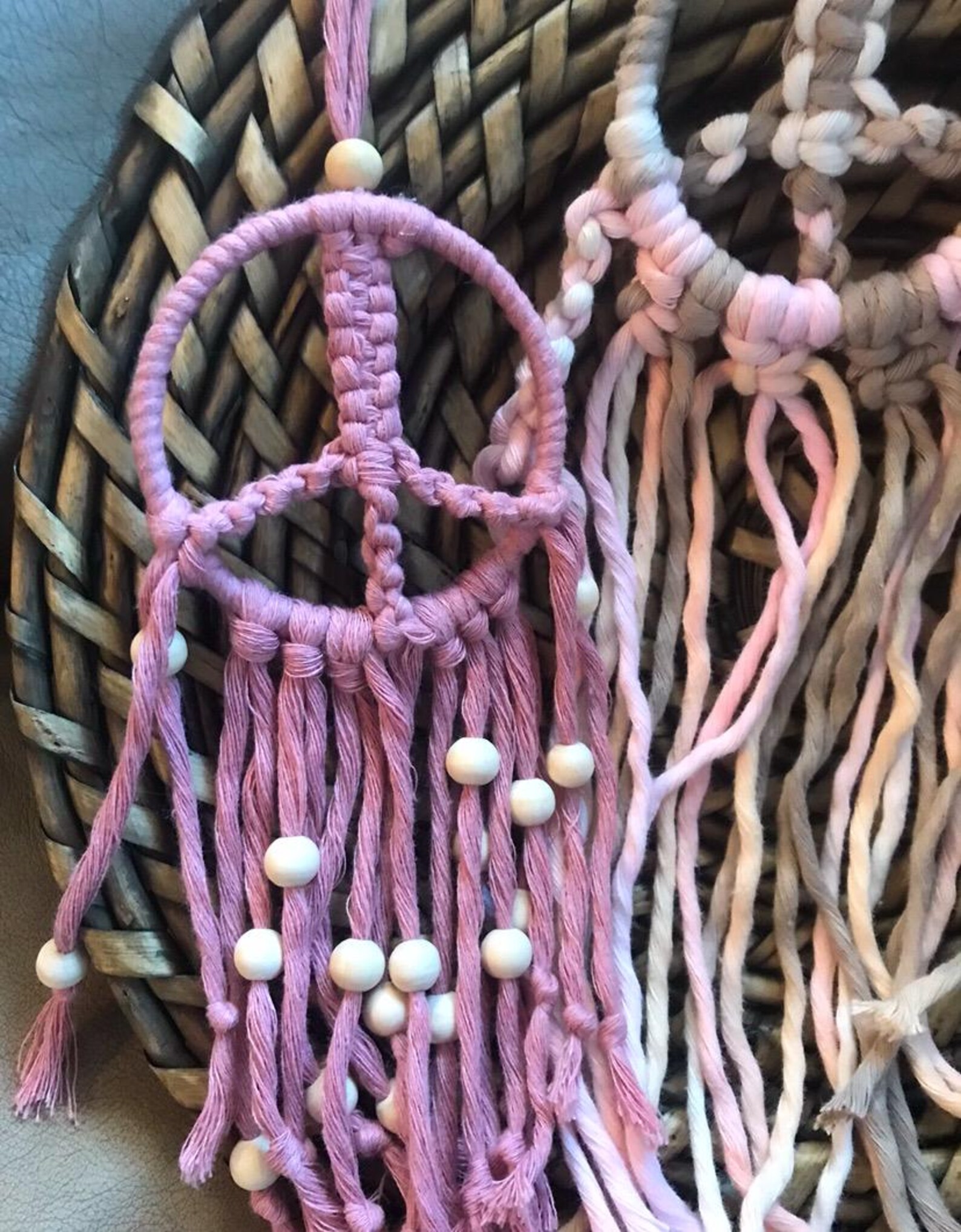 Macrame Peace Sign Car Charm - Etsy