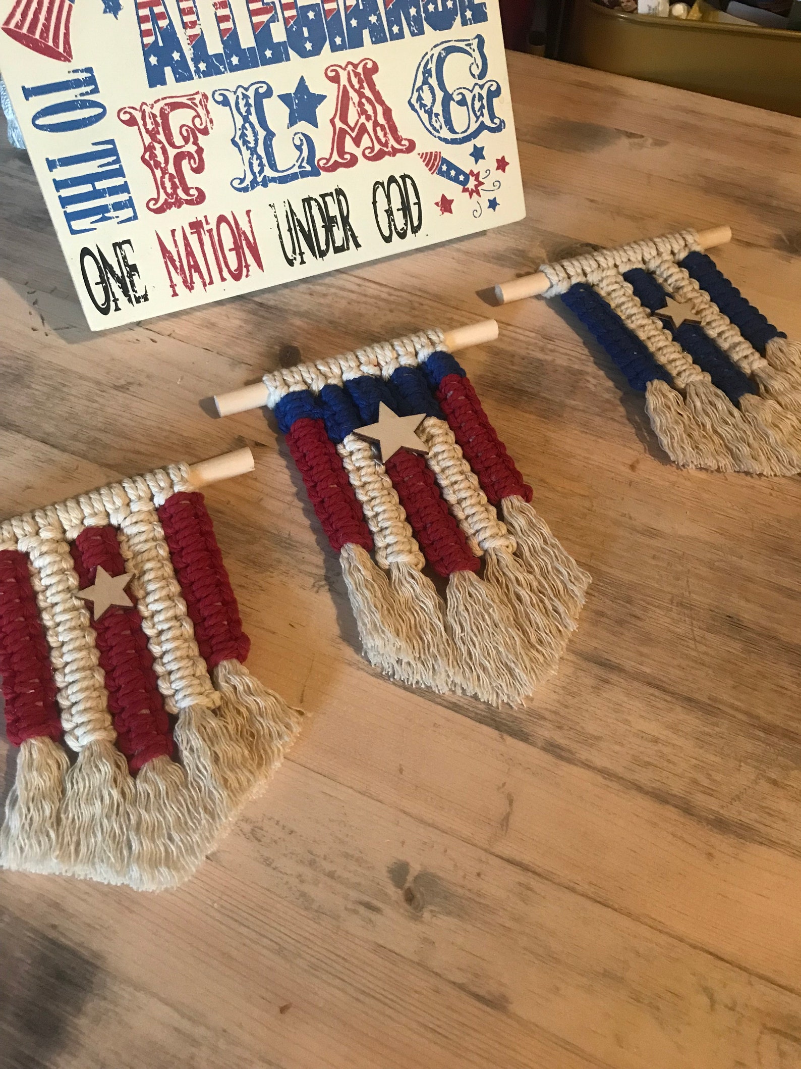 Macrame Americana Set of (3) - Etsy