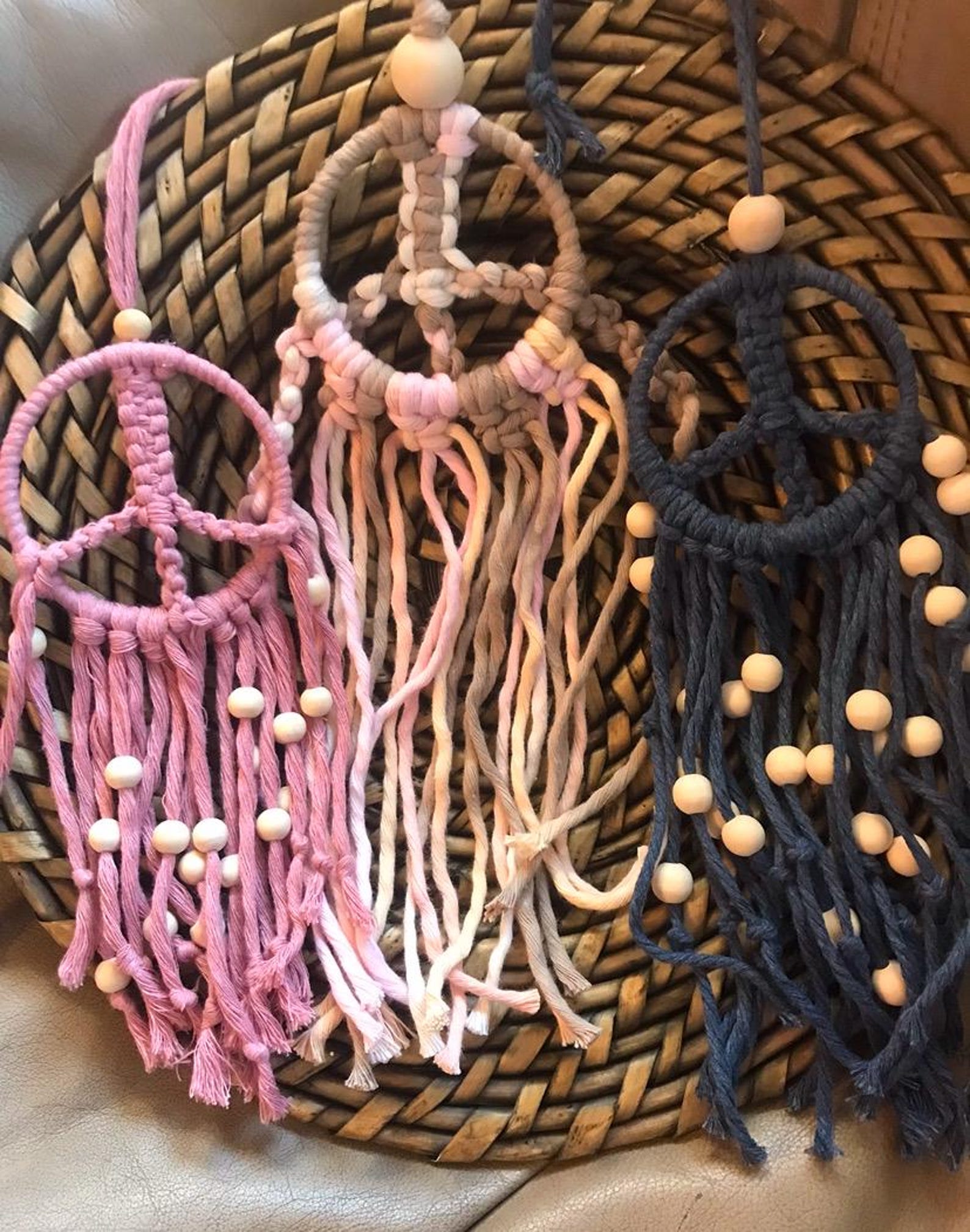 Macrame Peace Sign Car Charm - Etsy