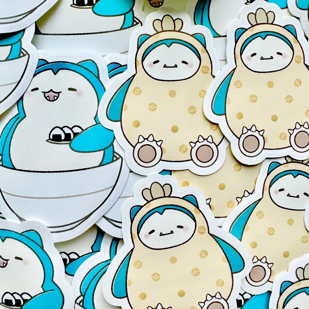 2 PCS Cute Bear Sticker Set | Cute Pocket Monster Sticker | Kawaii ...