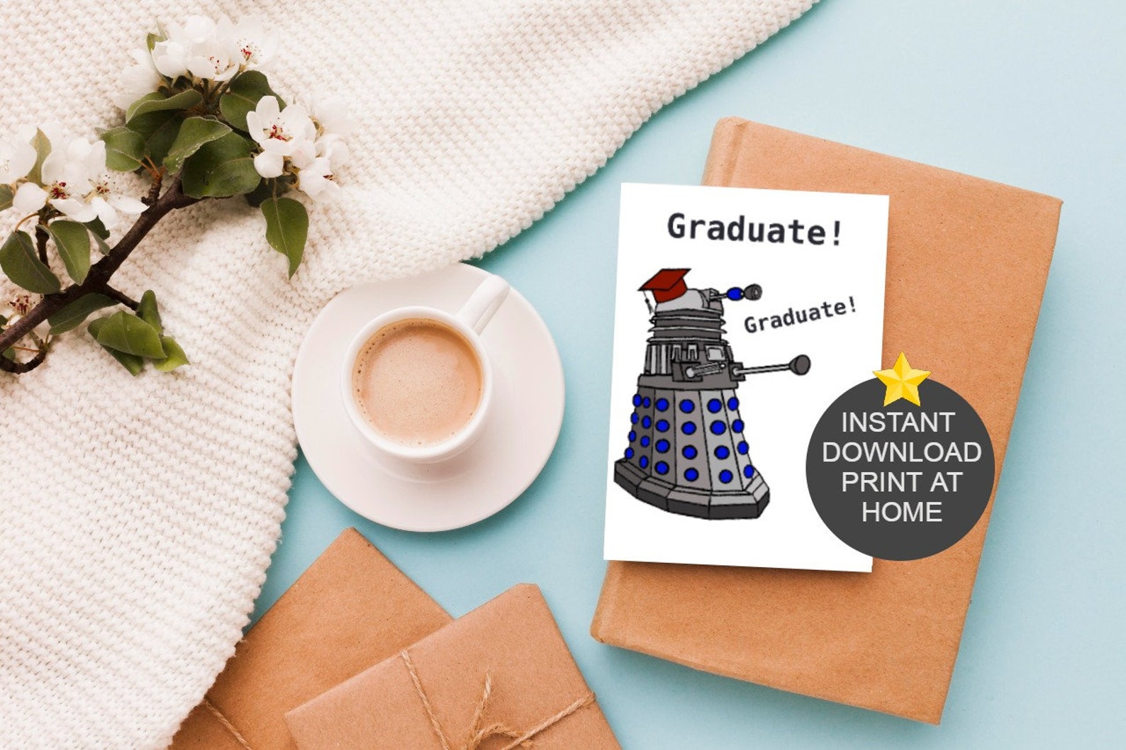 Doctor Who Dalek "print at Home" Printable Funny Graduation Card - Etsy