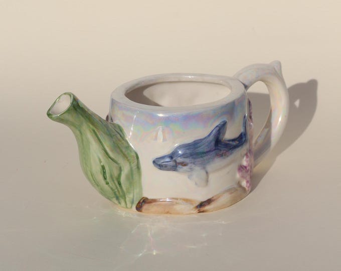 Iridescent Coral Dolphin Teapot - Etsy
