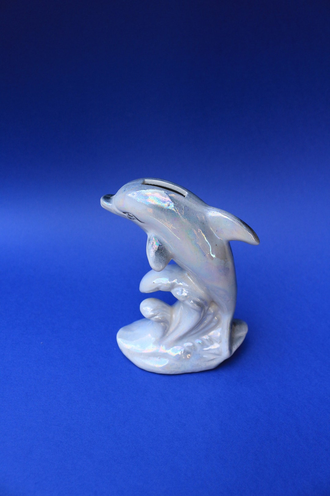 Iridescent Piggy Bank Dolphin - Etsy