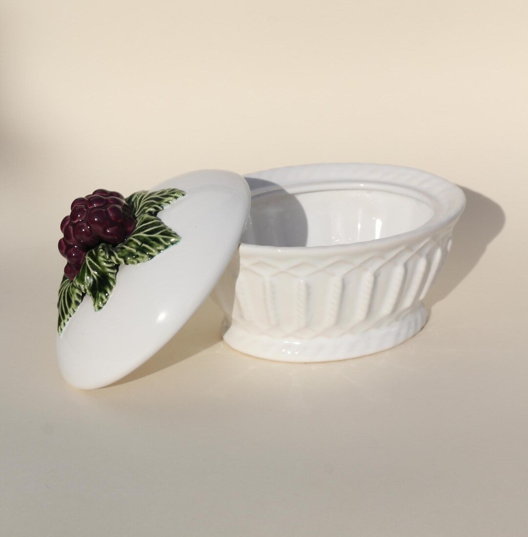 Ceramic Jar With Blackberry Pattern - Etsy