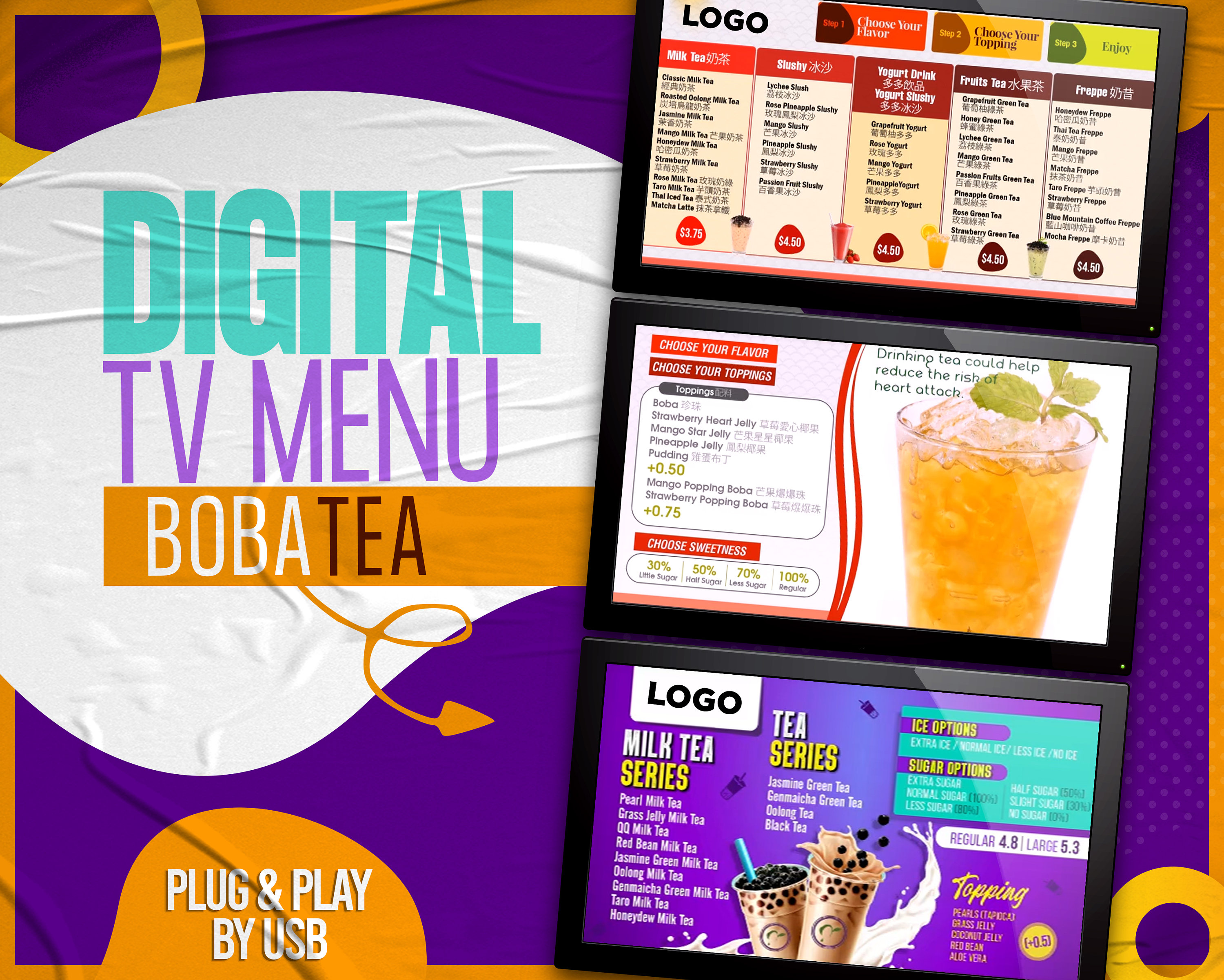 Bubble Tea Menu Design