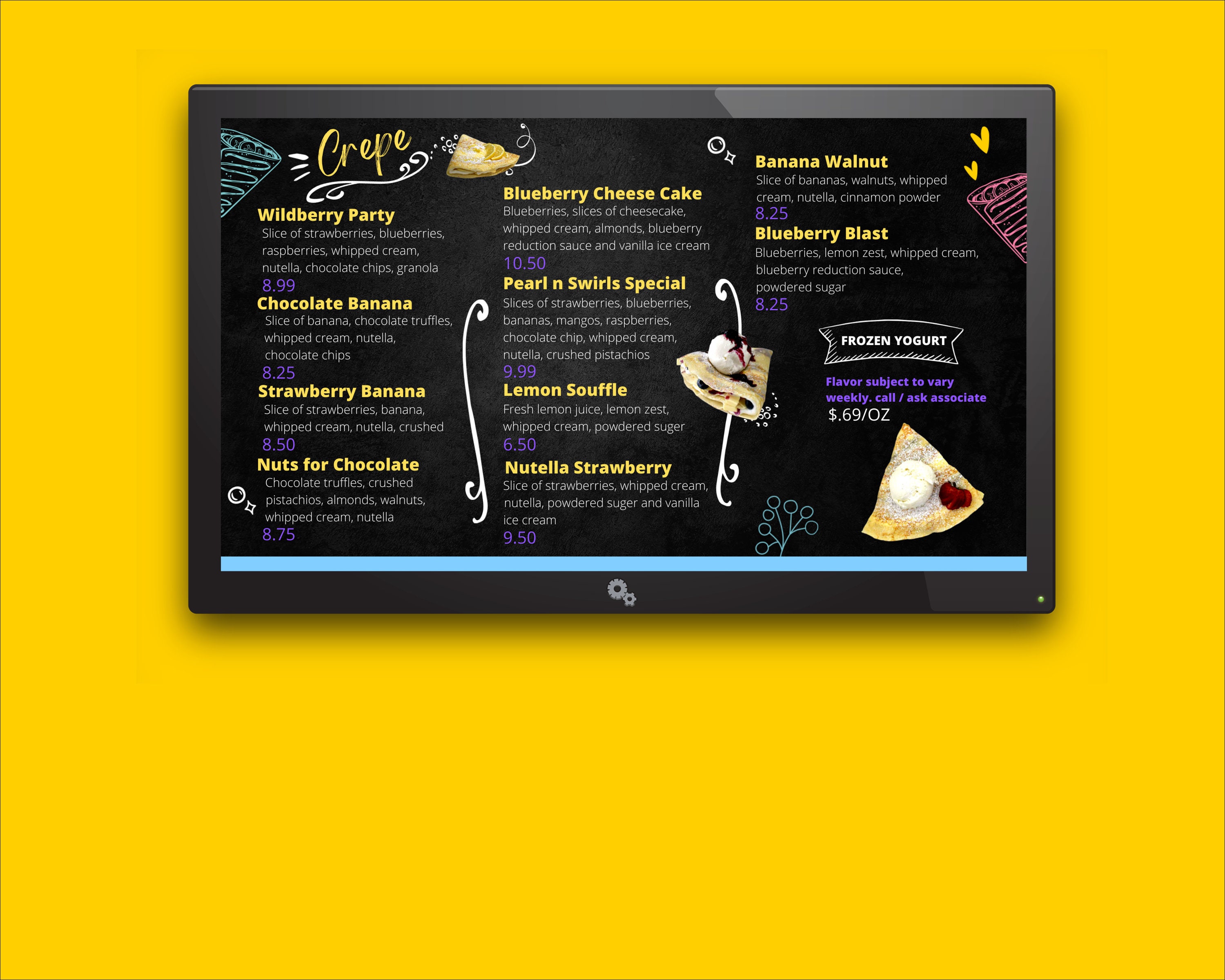Crepe Menu Crepe Digital Menu Board Breakfast Menu Menu - Etsy