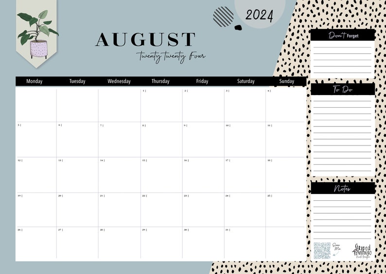 Printable 2024 Calendar Monthly Planner Landscape Elegant Monthly ...